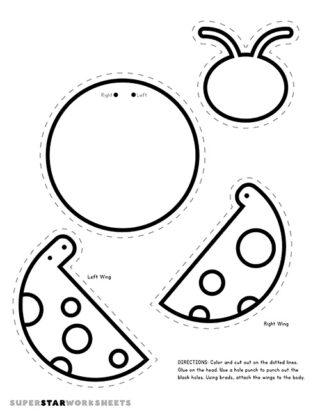 Ladybug Template (Free Printables) - Superstar Worksheets