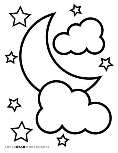 Moon Templates (Free Printables) - Superstar Worksheets
