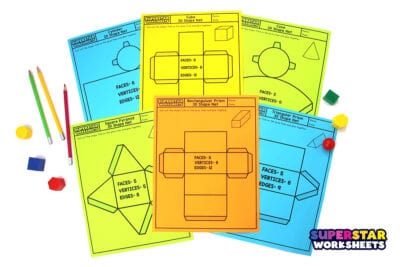 3D Shape Nets - Superstar Worksheets