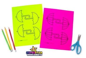 Umbrella Template (Free Printables) - Superstar Worksheets