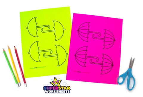 Umbrella Template (Free Printables) - Superstar Worksheets