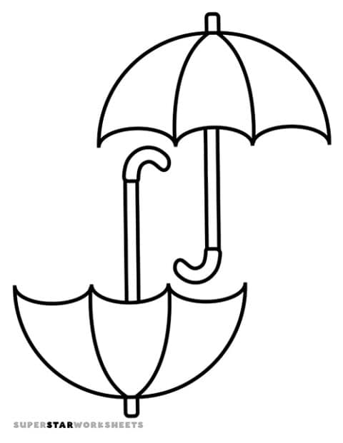 Umbrella Template (Free Printables) - Superstar Worksheets