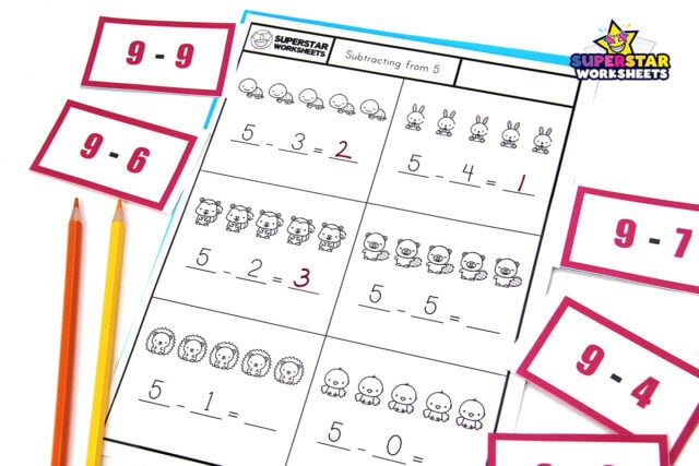 Subtraction Flashcards - Superstar Worksheets