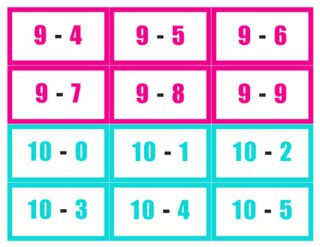 Subtraction Flashcards - Superstar Worksheets