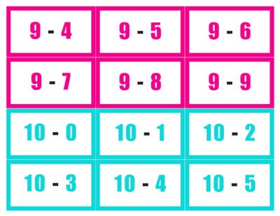 Subtraction Flashcards - Superstar Worksheets