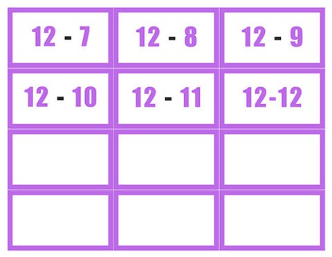 Subtraction Flashcards - Superstar Worksheets