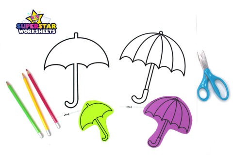 Umbrella Template (Free Printables) - Superstar Worksheets