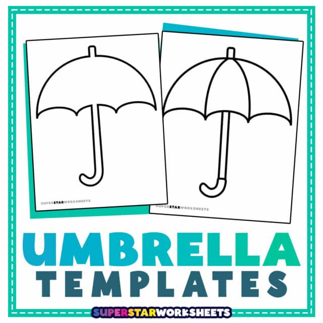 Umbrella Template (Free Printables) - Superstar Worksheets