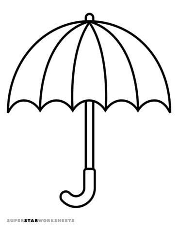 Umbrella Template (Free Printables) - Superstar Worksheets