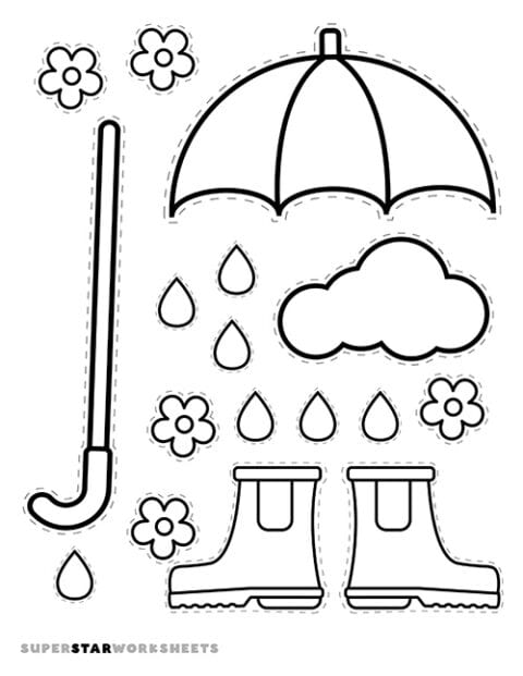 Umbrella Template (Free Printables) - Superstar Worksheets