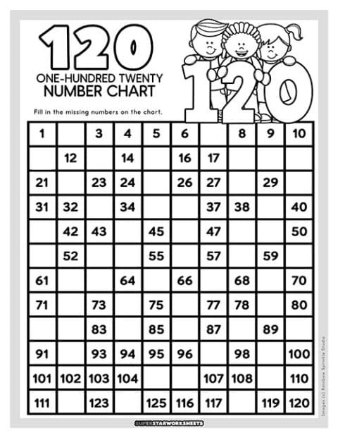 120 Chart - Superstar Worksheets