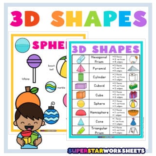 3D Shapes - Superstar Worksheets