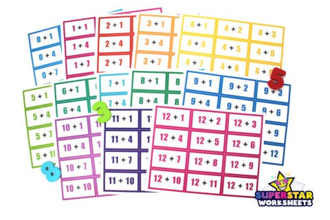 Addition Flashcards - Superstar Worksheets