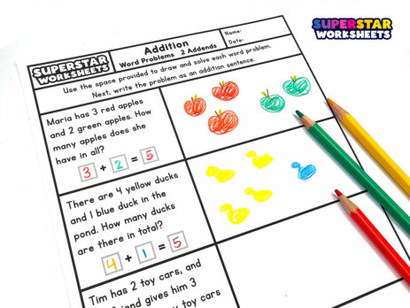 Addition Word Problems - Superstar Worksheets