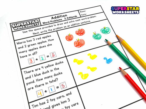 Addition Word Problems - Superstar Worksheets