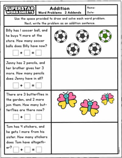 Addition Worksheets - Superstar Worksheets