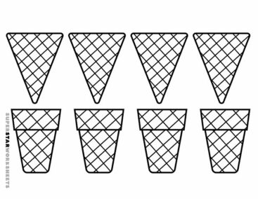 Ice Cream Cone Template - Superstar Worksheets