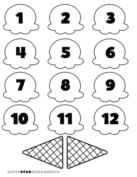 Ice Cream Cone Template - Superstar Worksheets