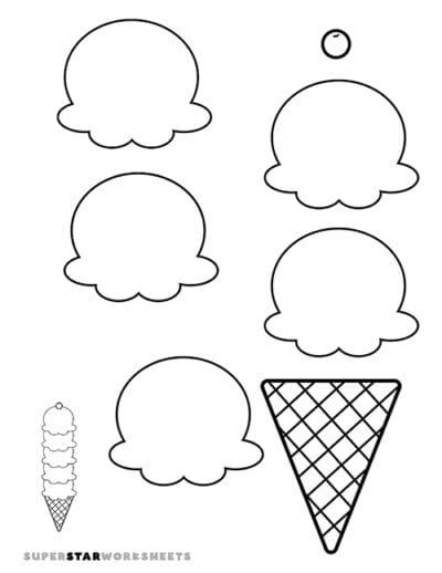 Ice Cream Cone Template Superstar Worksheets