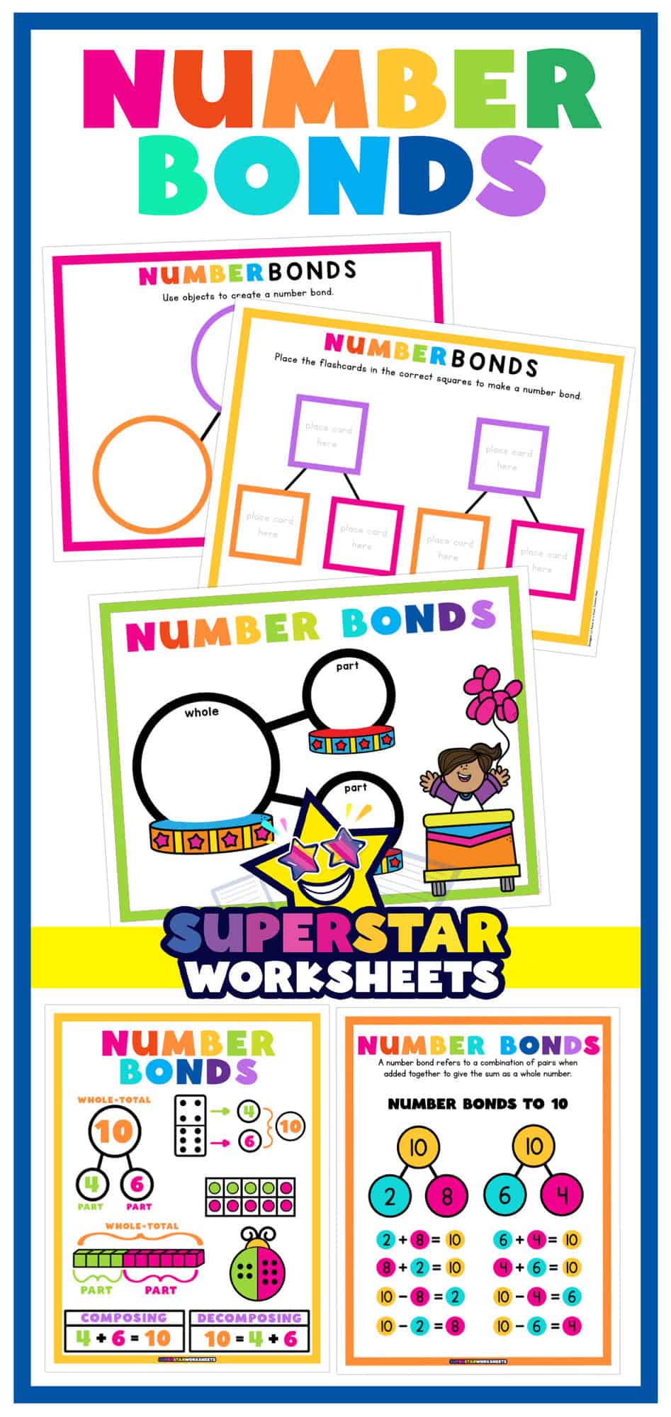 Number Bonds - Superstar Worksheets