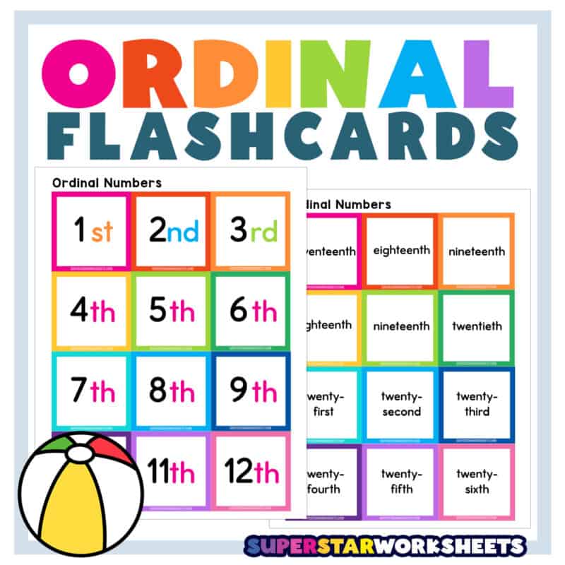 Ordinal Number Flashcards - Superstar Worksheets Ordinal Number Flashcards - Superstar Worksheets