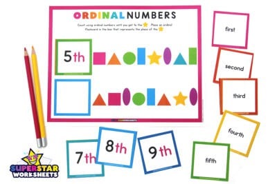 Ordinal Number Flashcards - Superstar Worksheets