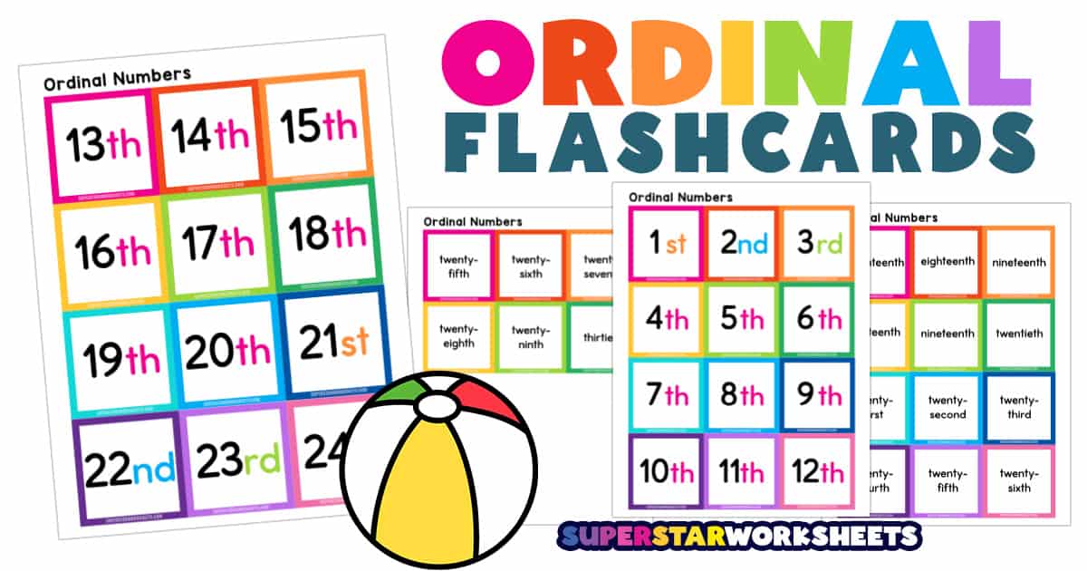 Ordinal Number Flashcards - Superstar Worksheets Ordinal Number Flashcards - Superstar Worksheets