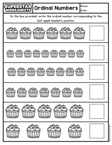 Ordinal Numbers Worksheets - Superstar Worksheets