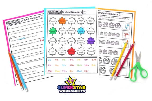 Ordinal Numbers Worksheets - Superstar Worksheets