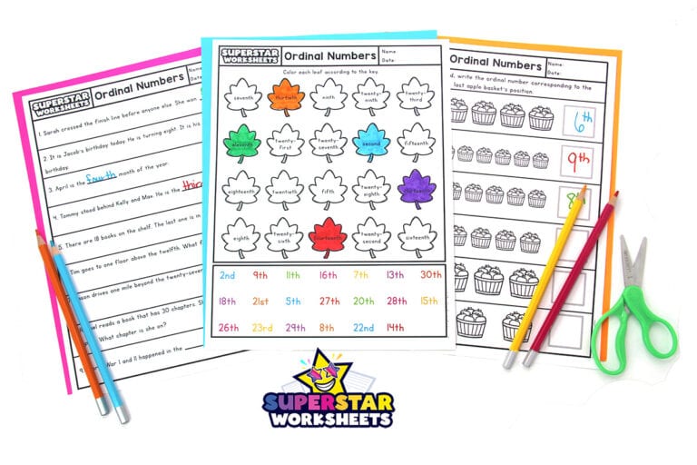 Ordinal Numbers Worksheets - Superstar Worksheets