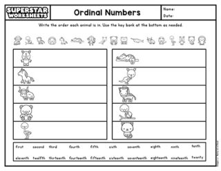 Ordinal Numbers Worksheets - Superstar Worksheets