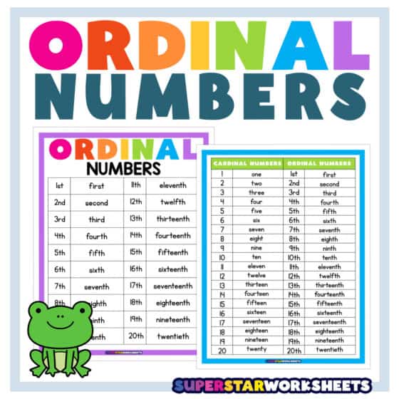 Ordinal Numbers - Superstar Worksheets