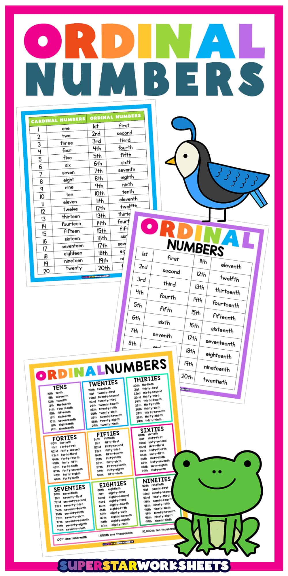 Ordinal Numbers - Superstar Worksheets