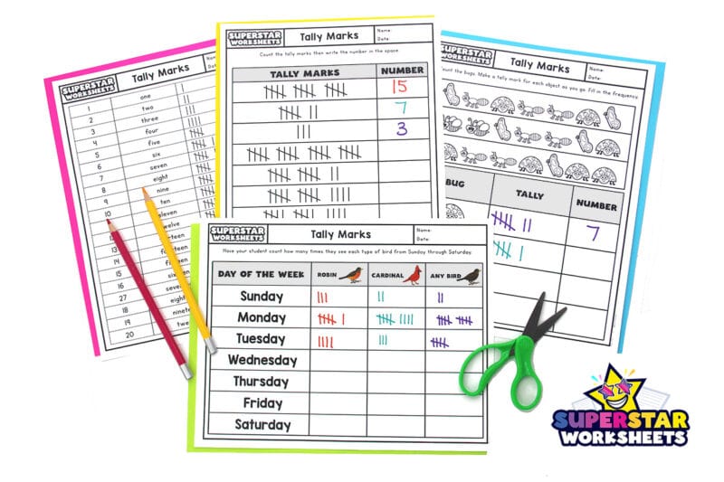 Tally Marks - Superstar Worksheets