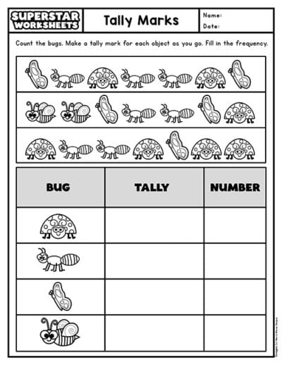 Tally Marks - Superstar Worksheets