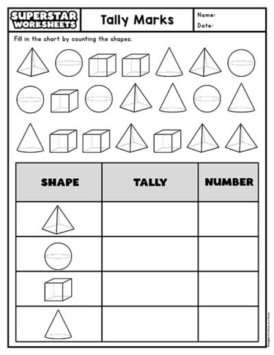 Tally Marks - Superstar Worksheets