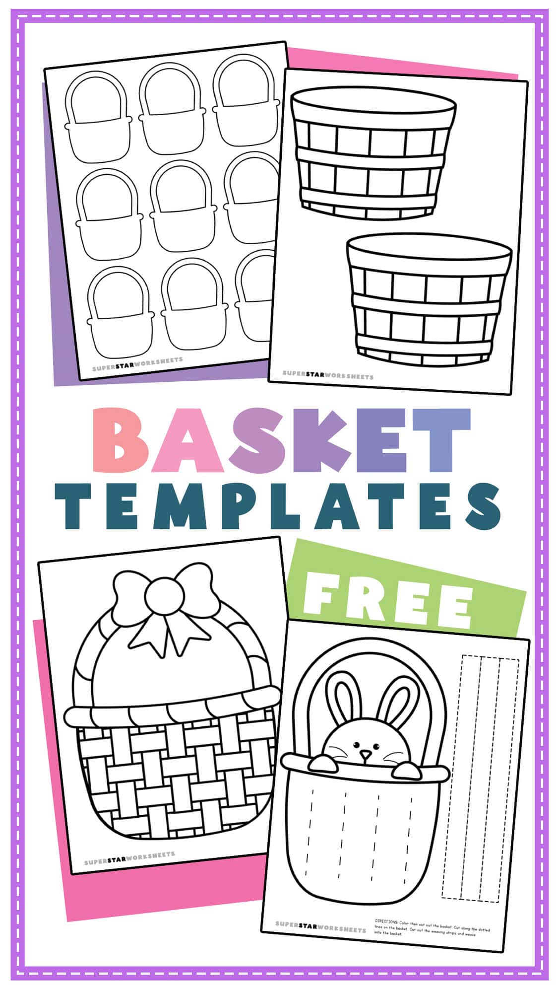 Basket Template (Free Printables) - Superstar Worksheets