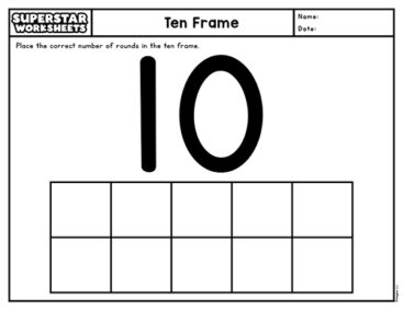 Ten Frame - Superstar Worksheets