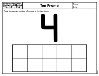 Ten Frame - Superstar Worksheets