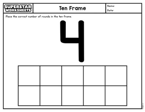 Ten Frame - Superstar Worksheets