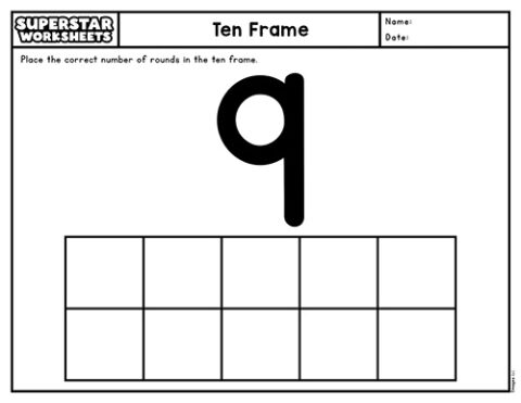 Ten Frame - Superstar Worksheets