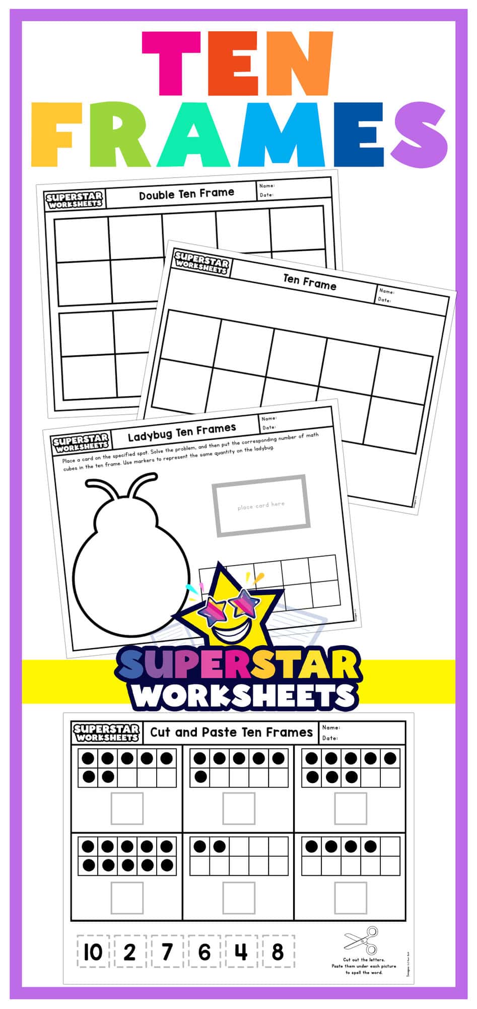 Ten Frame - Superstar Worksheets