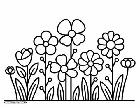 Flower Coloring Pages (Free Printables) - Superstar Worksheets