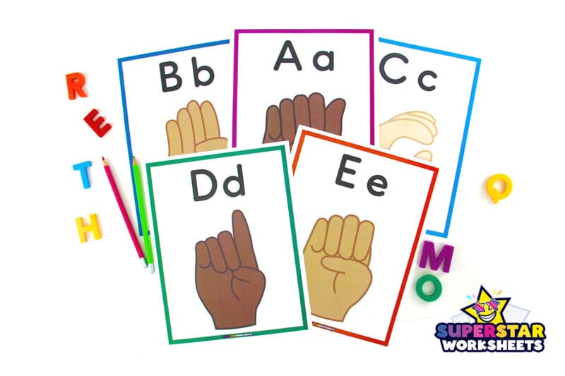 ASL Alphabet Chart - Superstar Worksheets