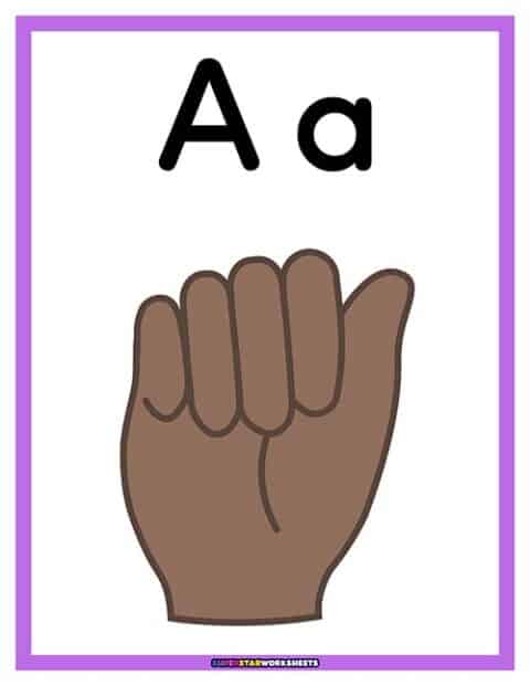 ASL Alphabet Chart - Superstar Worksheets