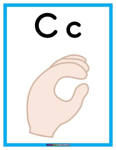 ASL Alphabet Chart - Superstar Worksheets