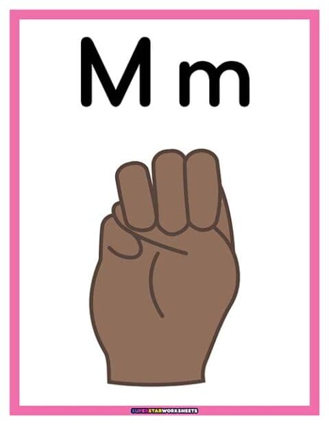 ASL Alphabet Chart - Superstar Worksheets