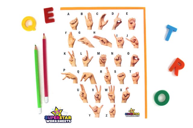 ASL Alphabet - Superstar Worksheets