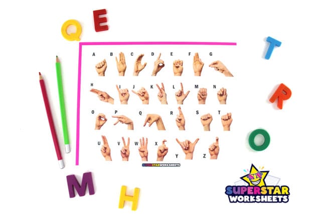 ASL Alphabet - Superstar Worksheets