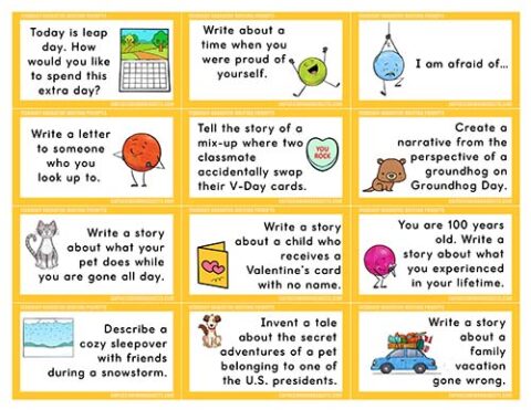 Narrative Writing Prompts - Superstar Worksheets